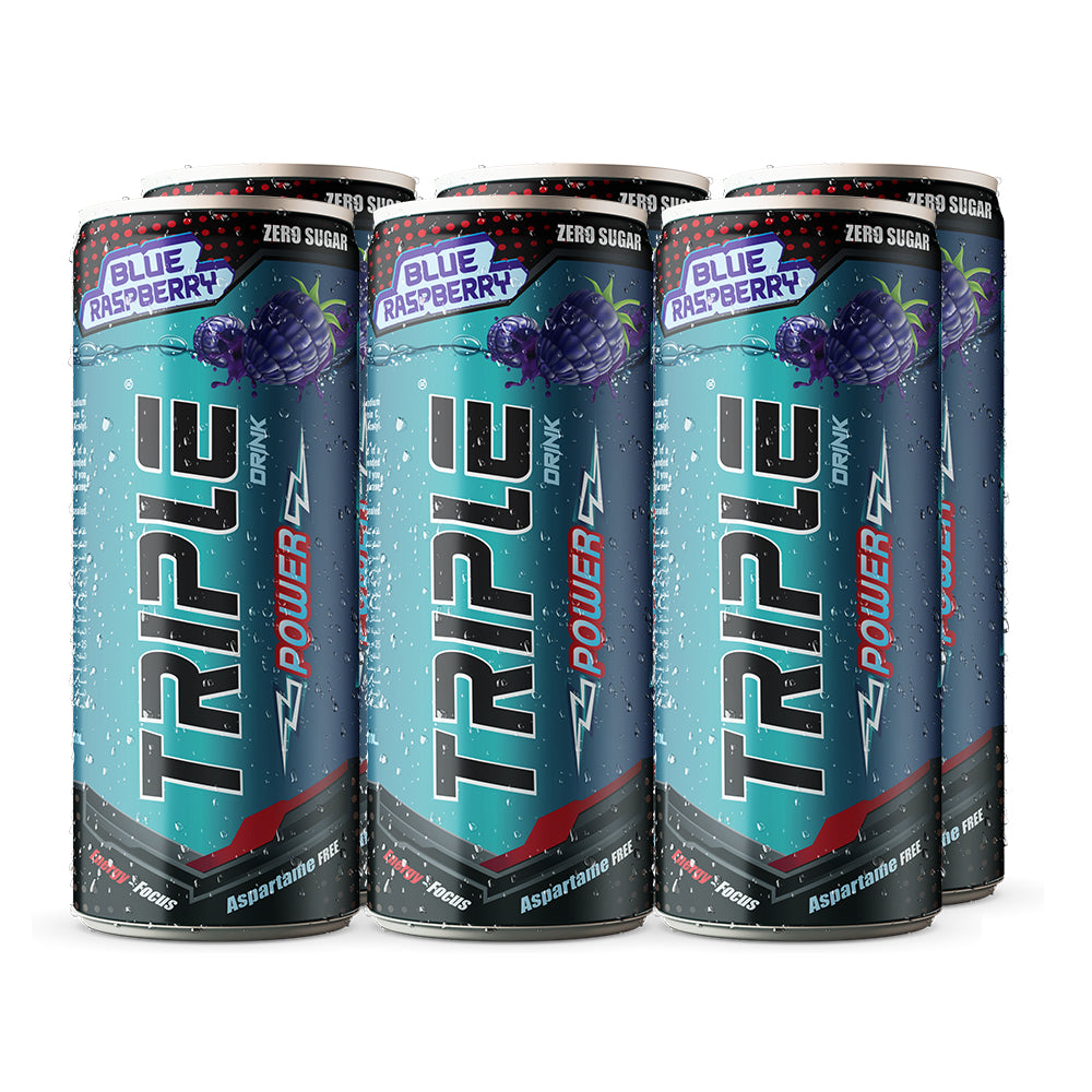 Box of 6 Pieces, Triple Power Energy Drink, Blue Raspberry – Welzo GCC