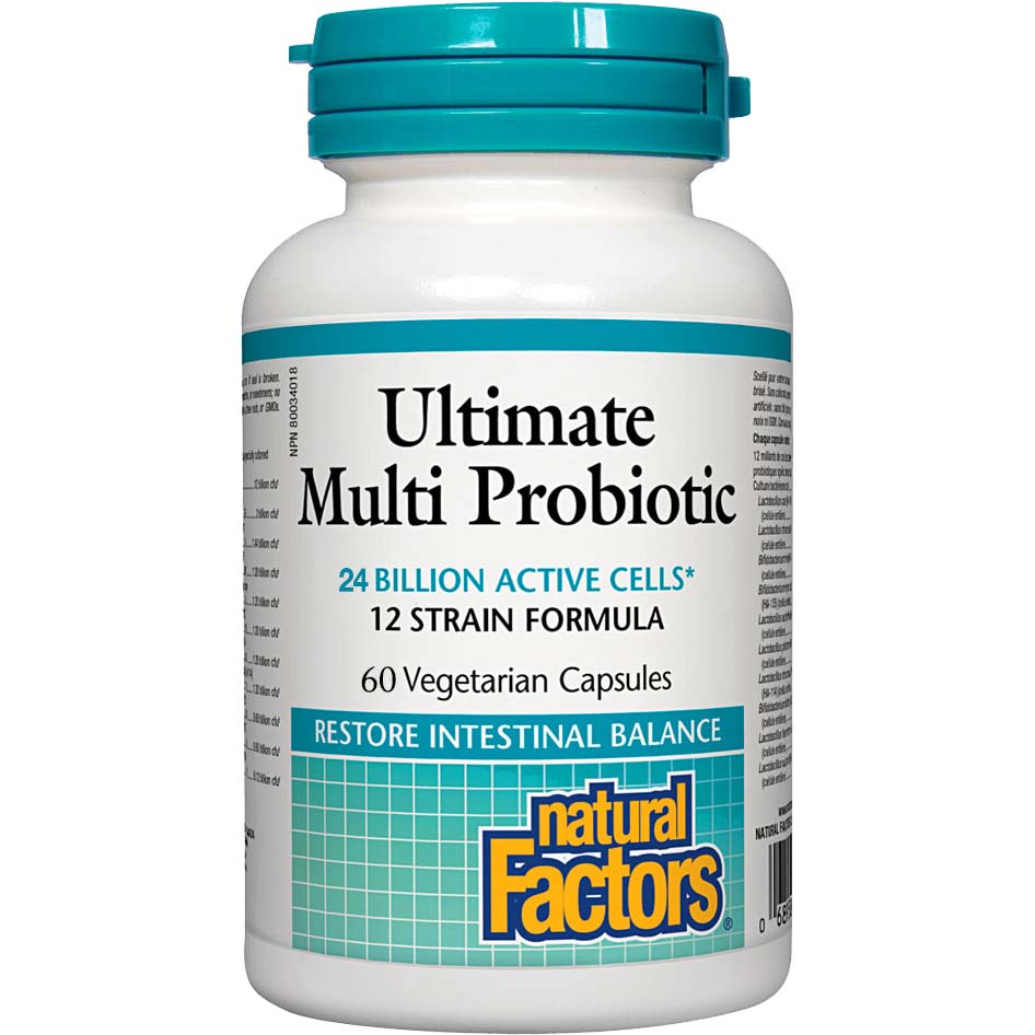 Ultimate Multi Probiotic, Double Strength, 24 Billion Active Cells, 60 ...